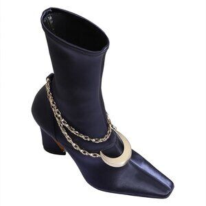 Zimmermann | Shoes | New In Box Zimmermann Satin Navy Crescent Boot ...